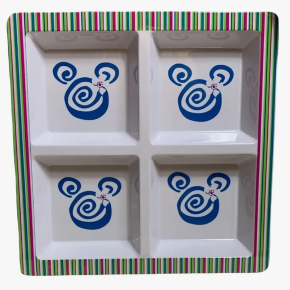 Disney | Dining | Disney Party Platter Tray Square 4 Sections Plastic ...